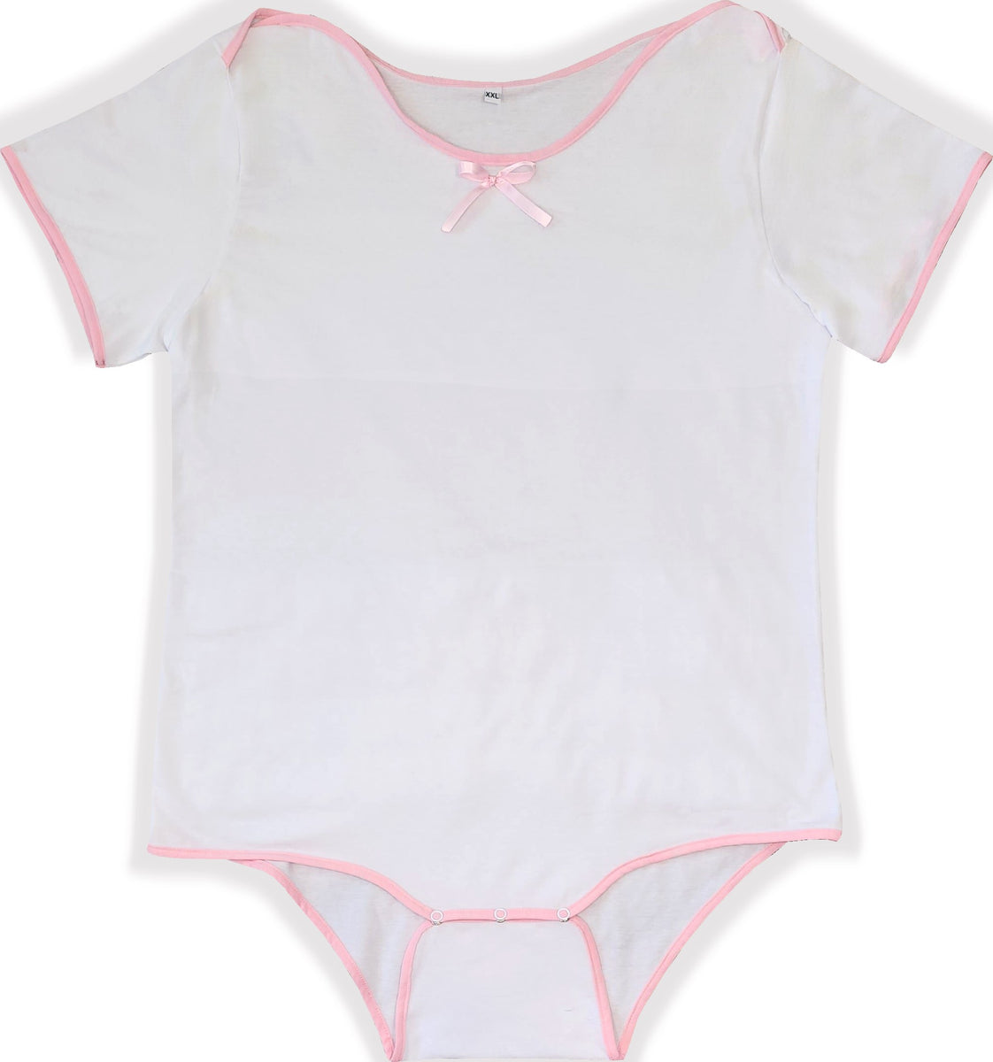 White Ruffle Butt Pink Bows Adult Baby Sissy ABDL Onesie Romper by Lea ...