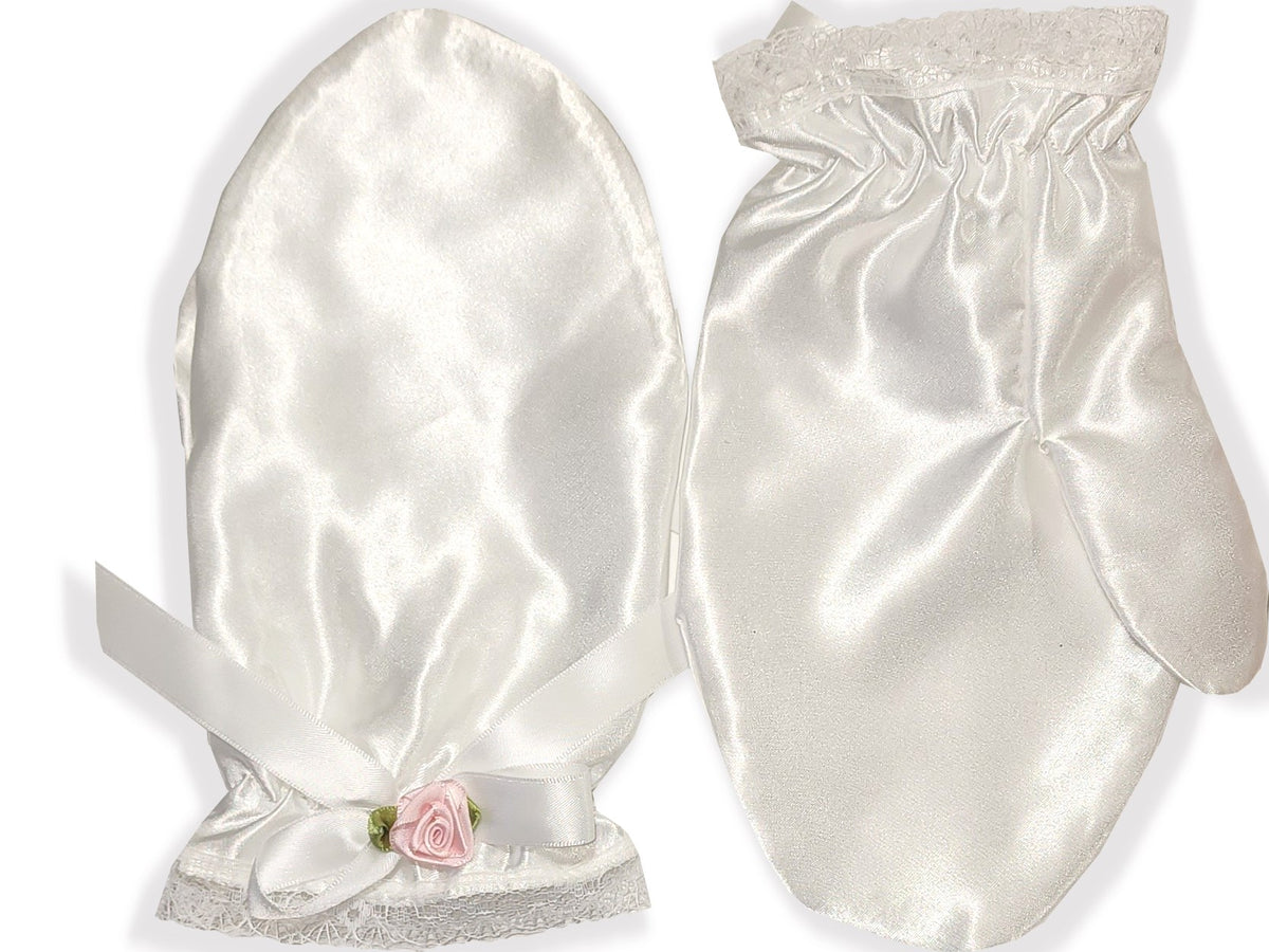 White Satin (or Made-to-Match) Adult Baby Mittens Sissy Dress up by Le ...