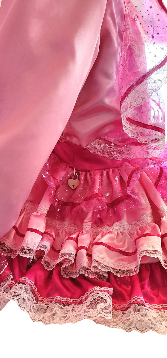 Latasha Custom Fit Pink Satin Lined Locking Dress Padlocks & Attached ...